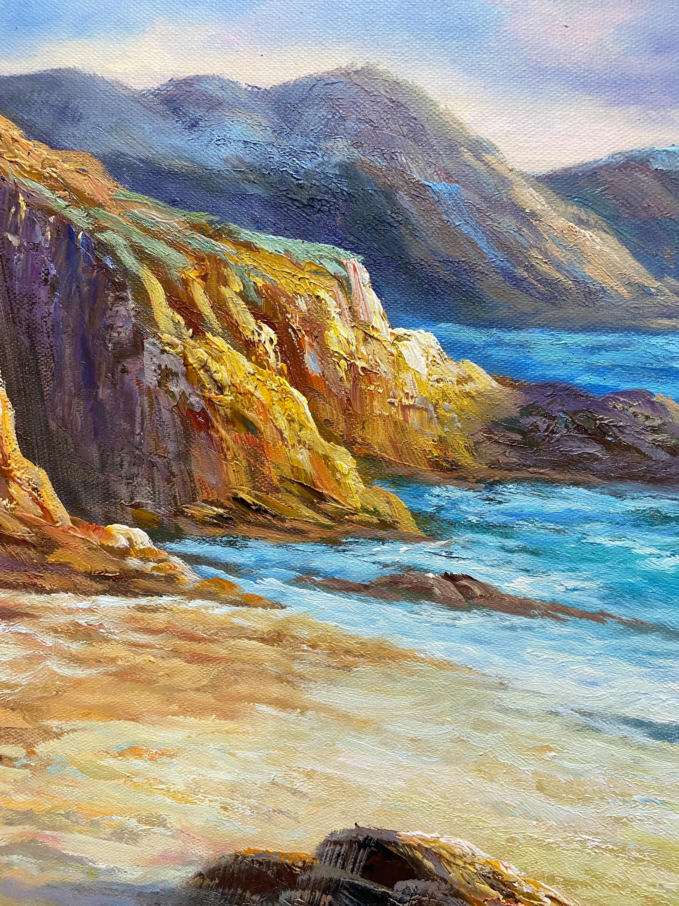 Coastal Oil Painting on Canvas Living Room Wall Art Large Coastal Wall ...