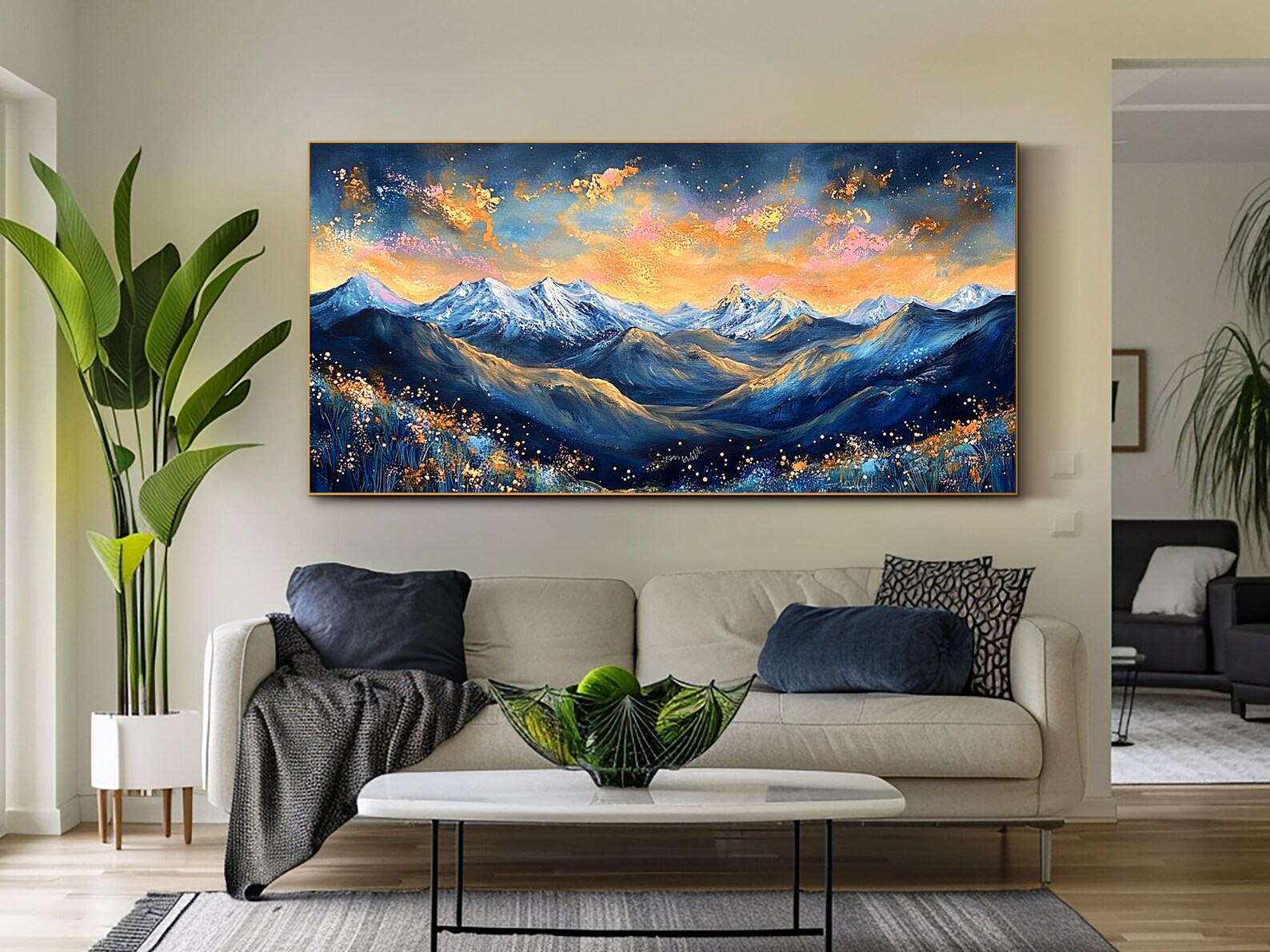 Extra Large Wall Art Brilliant Landscape Oil Painting on Canvas ...