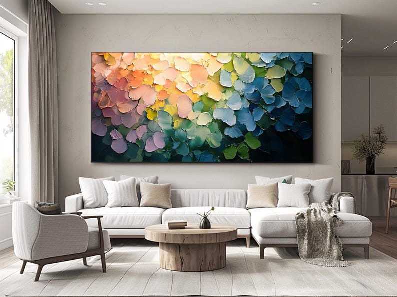 Colorful Abstract Petal Wall Art 3d Textured Oil Painting Large Canvas ...
