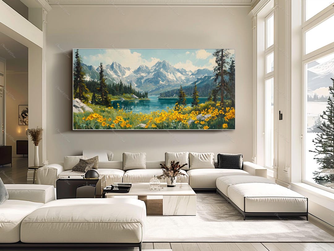 Extra Large Wall Art Mountains Wall Decor Hand-painted Oil Painting ...
