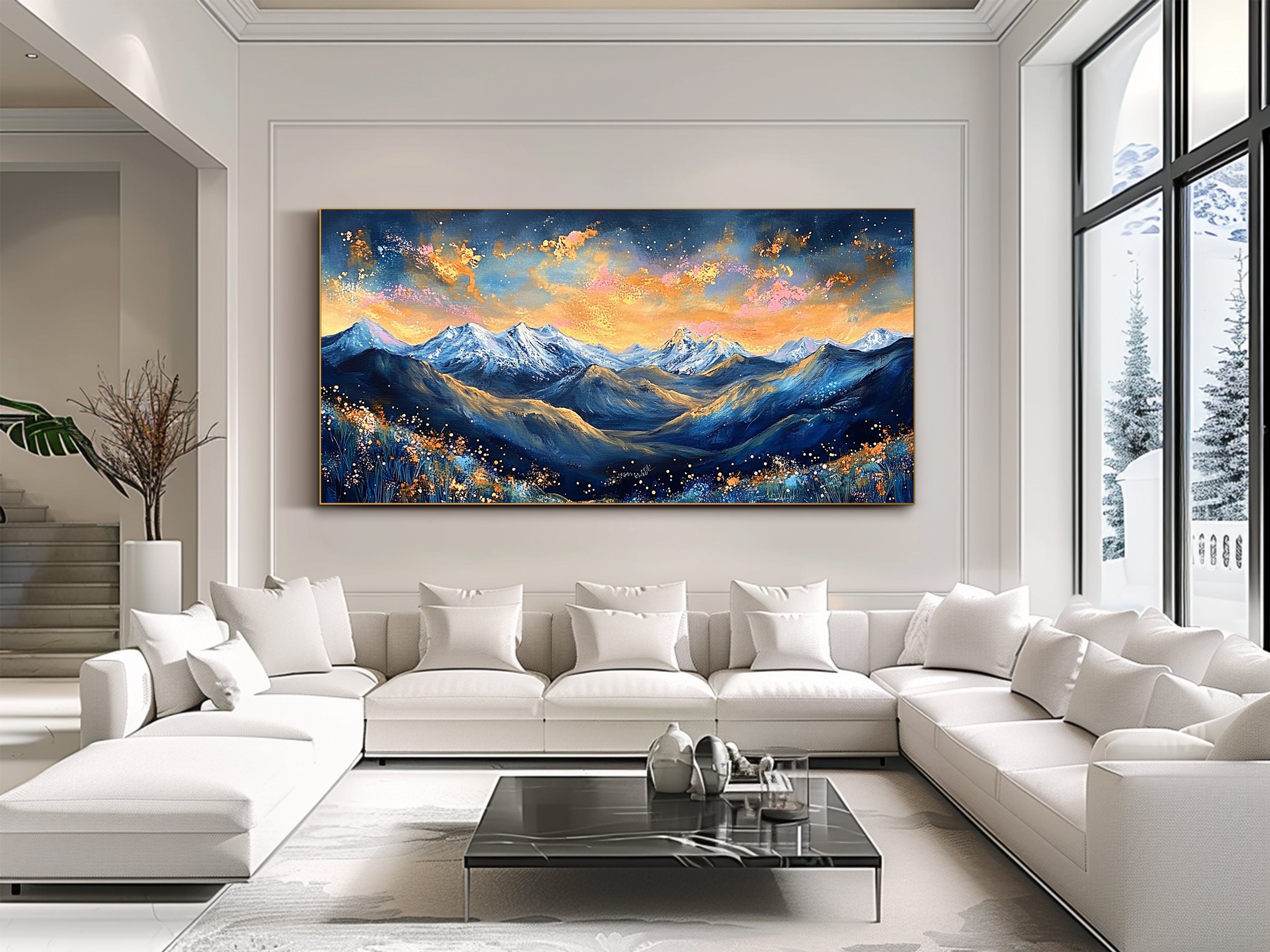 Extra Large Wall Art Brilliant Landscape Oil Painting on Canvas ...