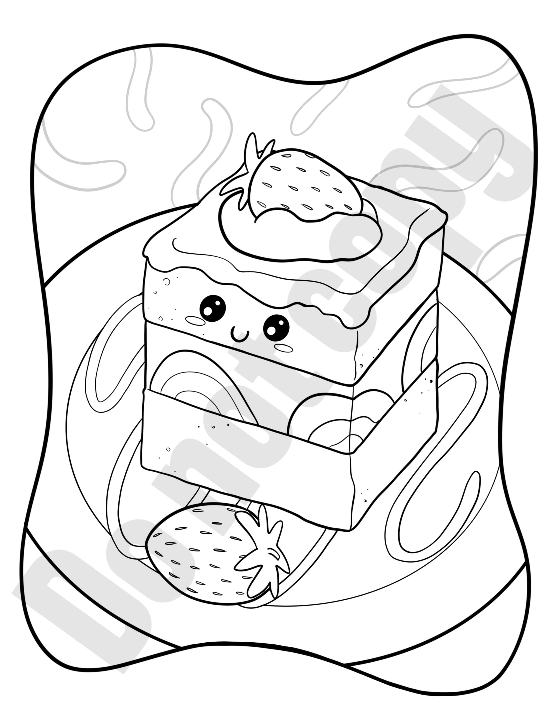 Dibujos Para Colorear De Tarta De Fresa Para Imprimir