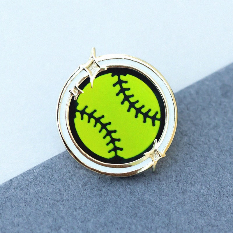 Softball Pin Back Buttons - Etsy