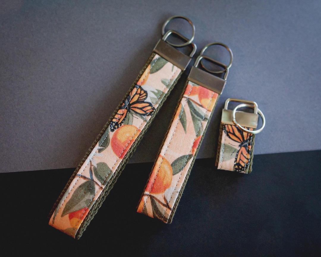 Orange Butterflies Keychains // Handmade // Durable Keyfob // Loop ...