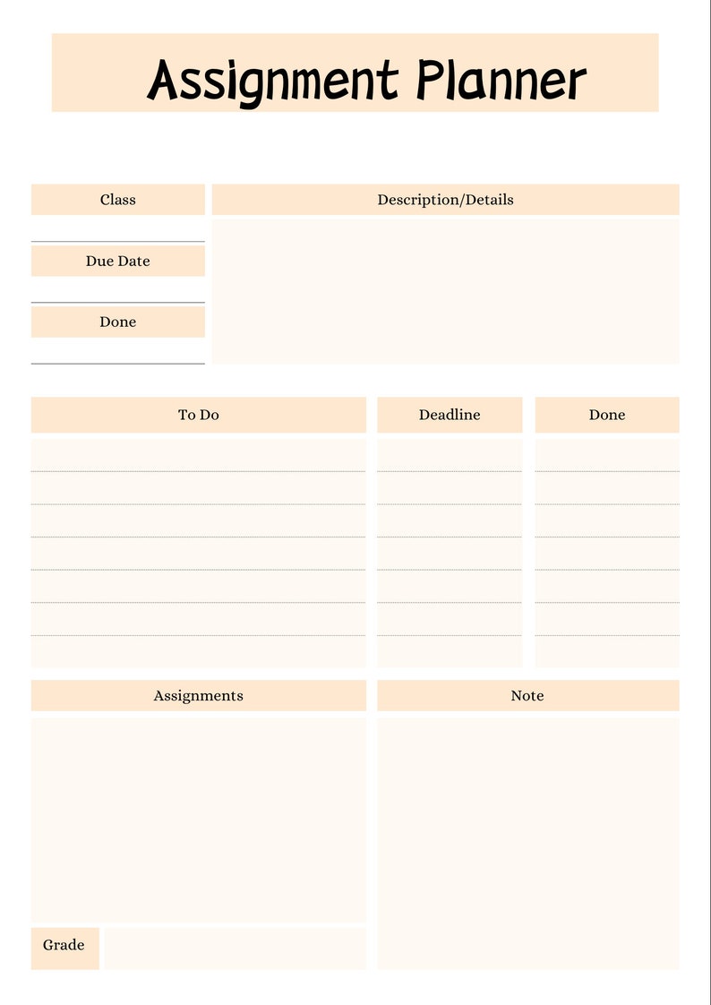 Student Planner Printables - Etsy