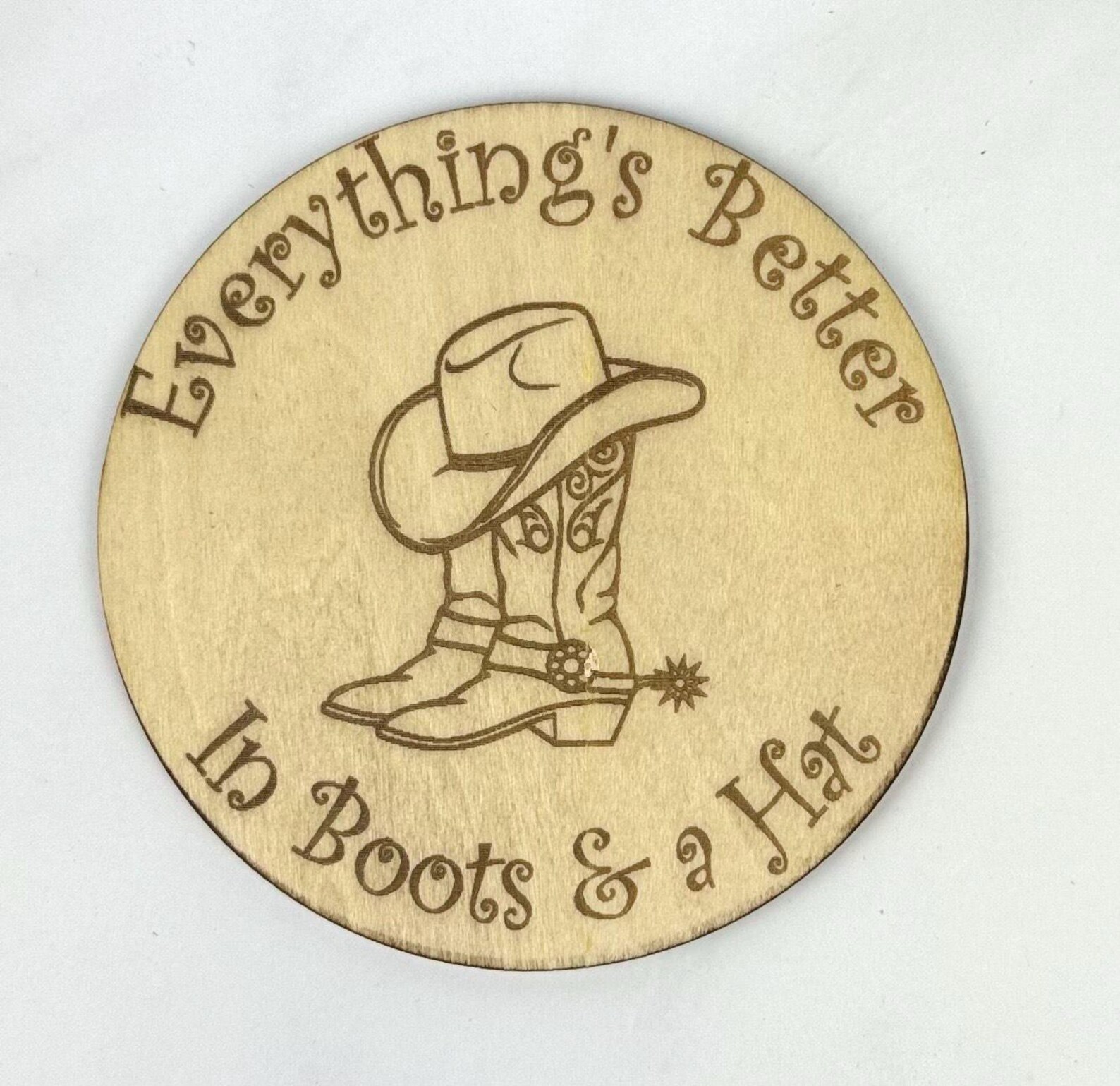 Wood Magnets - Laser Engraved Cowboy and Cowgirl Designs, Western ...