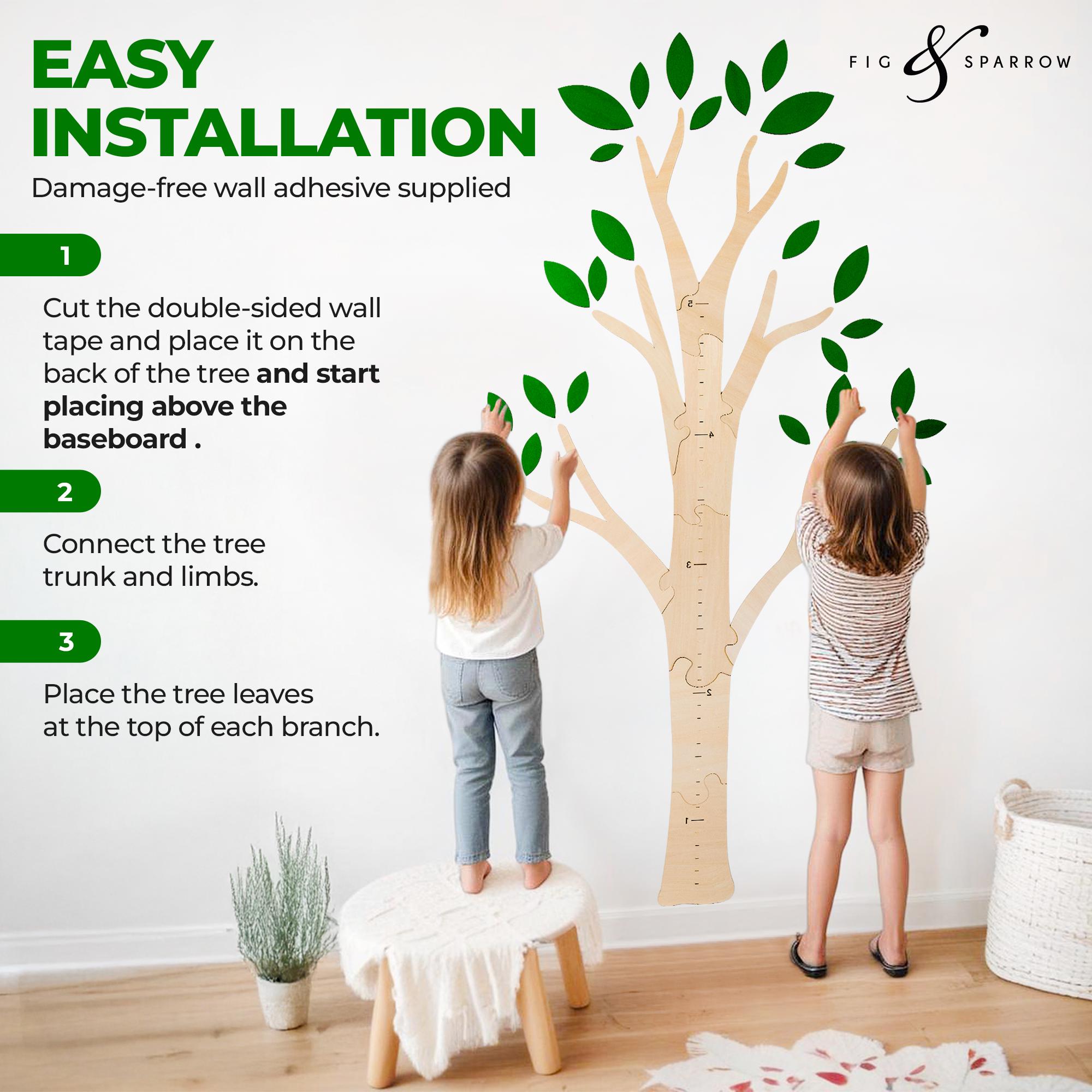 Wooden Tree Growth Chart: Kids Nursery Wall Decor - Etsy