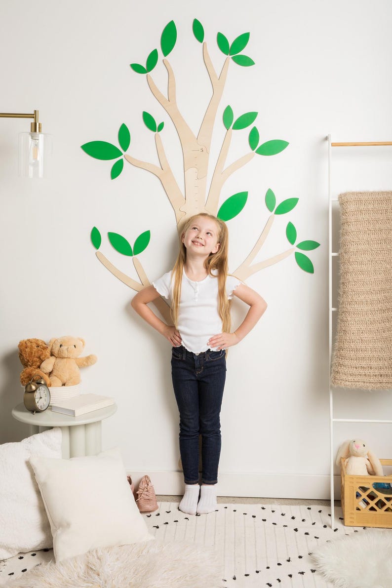 Wooden Tree Growth Chart: Kids Nursery Wall Decor - Etsy