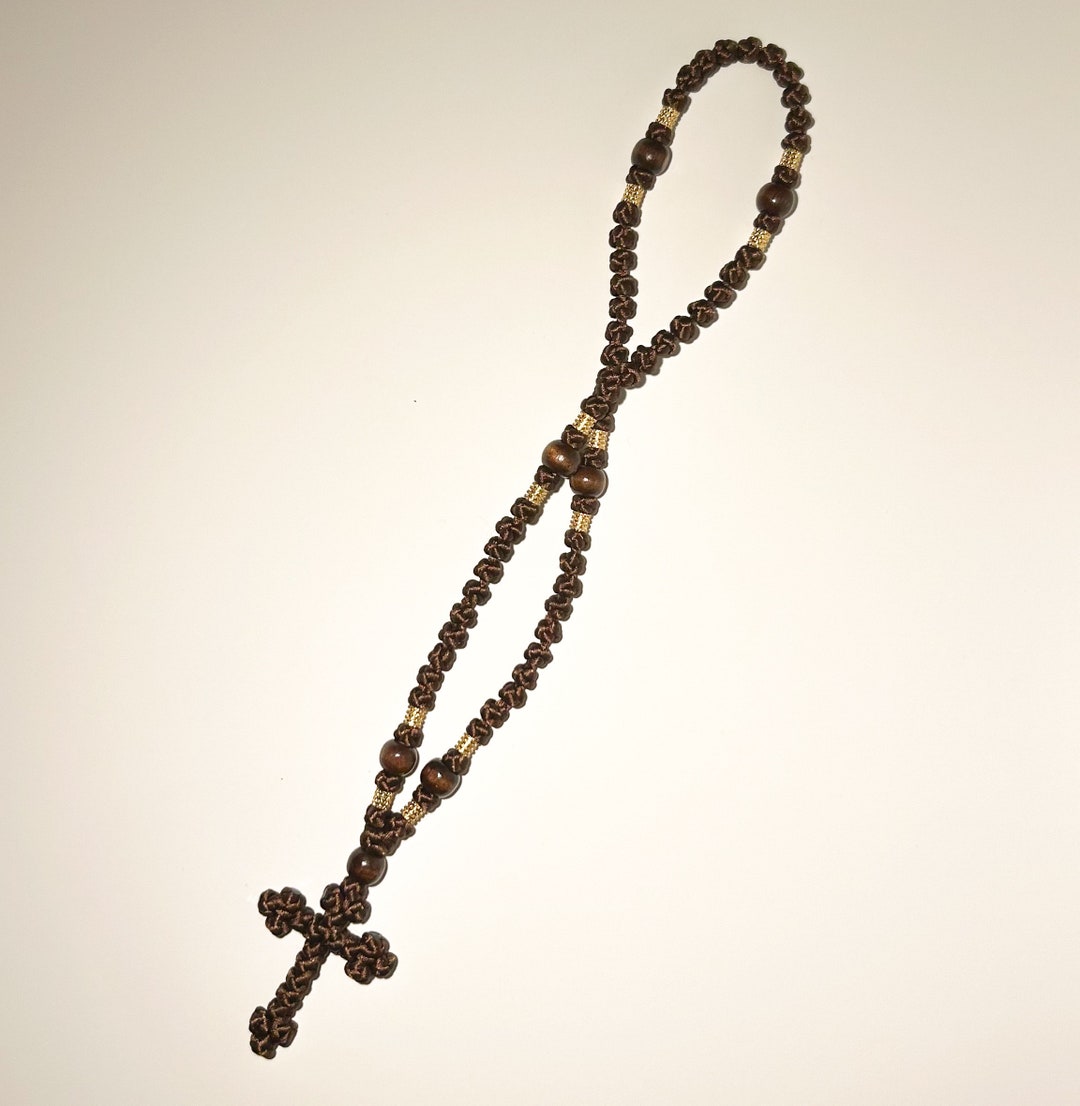 Orthodox Prayer Rope (50 Knot), Handmade, Brown Santin - Etsy