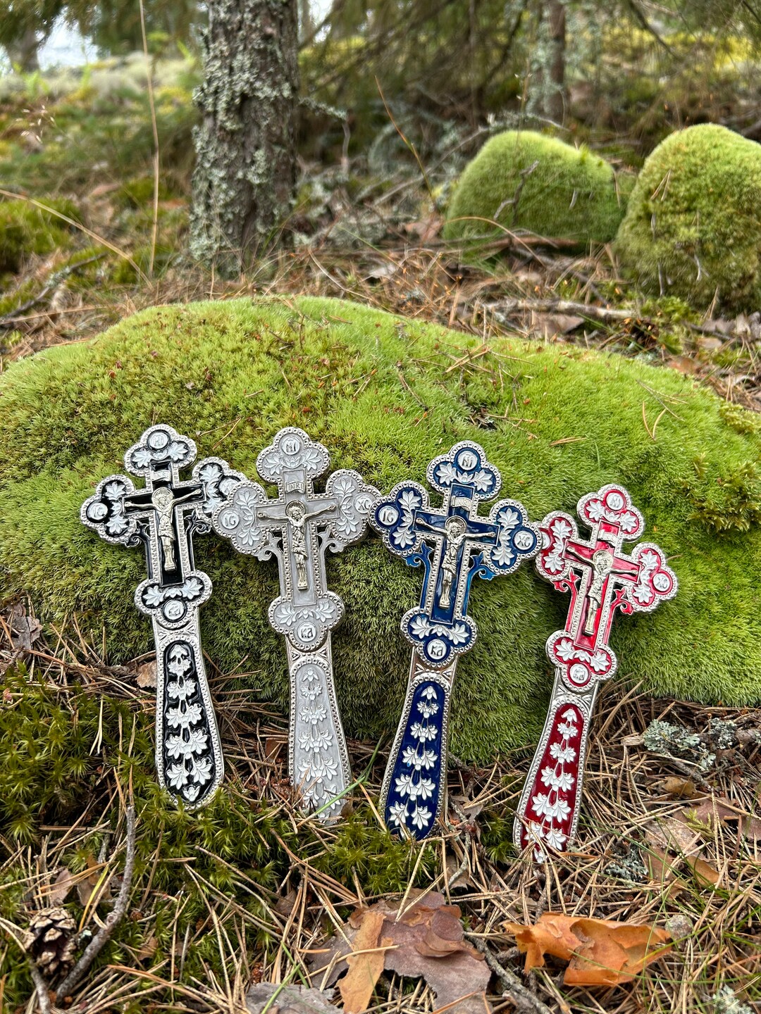 Orthodox Decor Cross, Small Mulitiple Colours Full Metal Double Sided ...