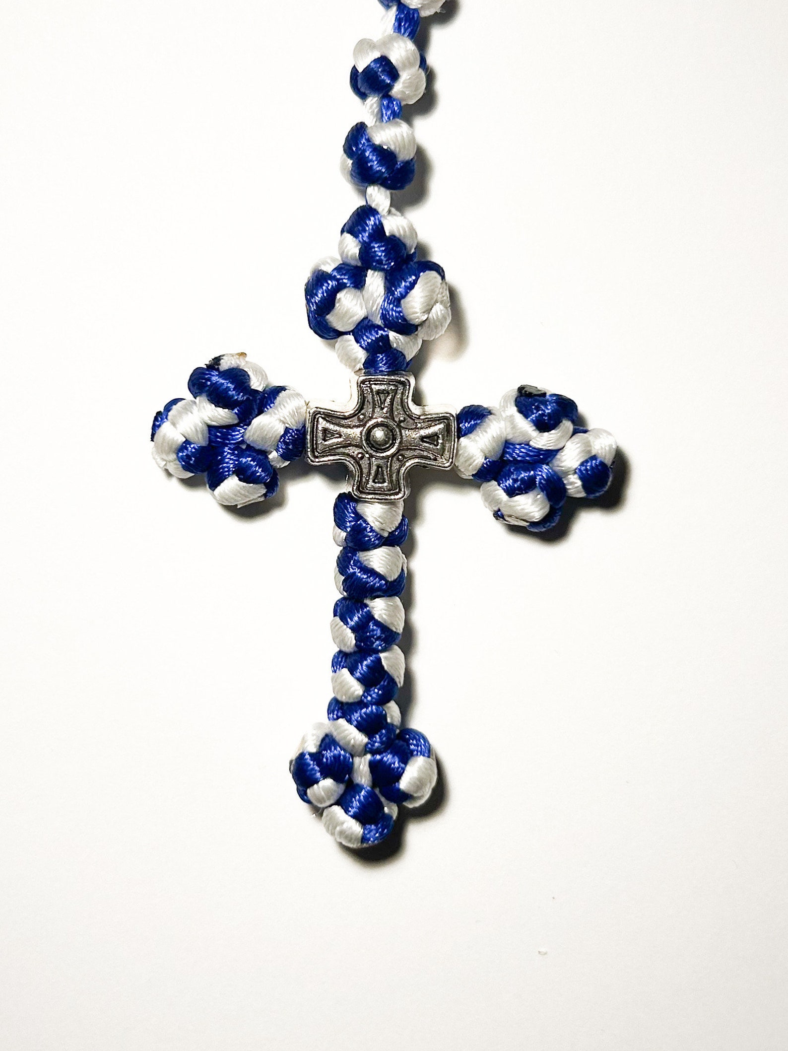 Orthodox Prayer Rope 50 Knot (• Traditionally Handmade • Blue/white ...