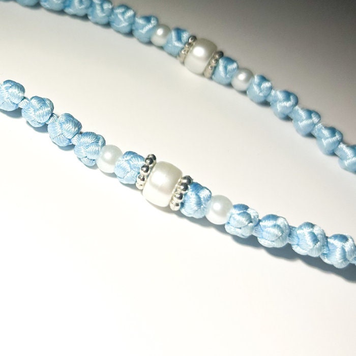 Orthodox Prayer Rope 50 Knot Light Blue Satin - Etsy