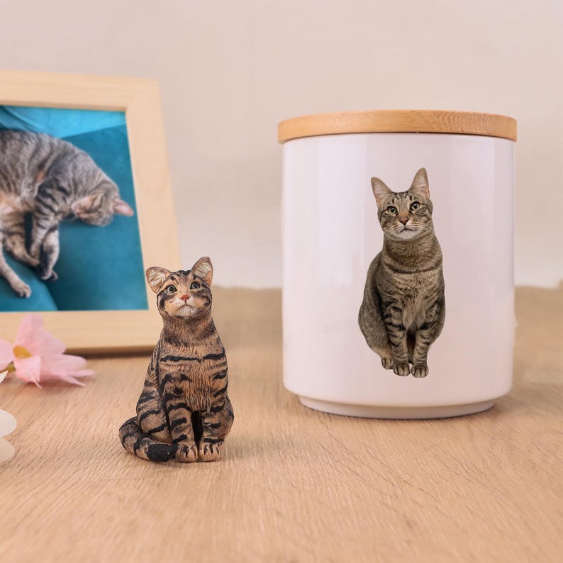 Personalized Cat Memorial Sculpture: Polymer Clay Pet Loss Gift - Etsy