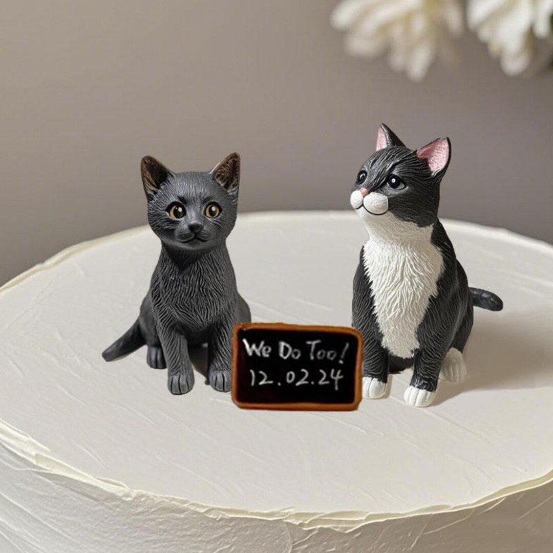 Personalized Custom Cat Wedding Cake Topper,cat Caketopper Miniature ...