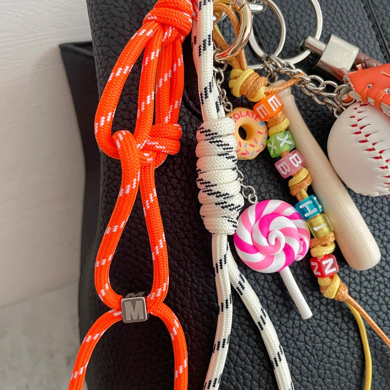 Y2k Baseball Keychain Rope Bag Charms for Purse,stylish Keyring Bag ...