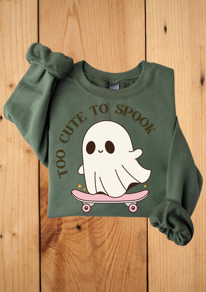 Skating Ghost PNG, Cute Ghost Png,too Cute to Spook Png, Skateboard ...
