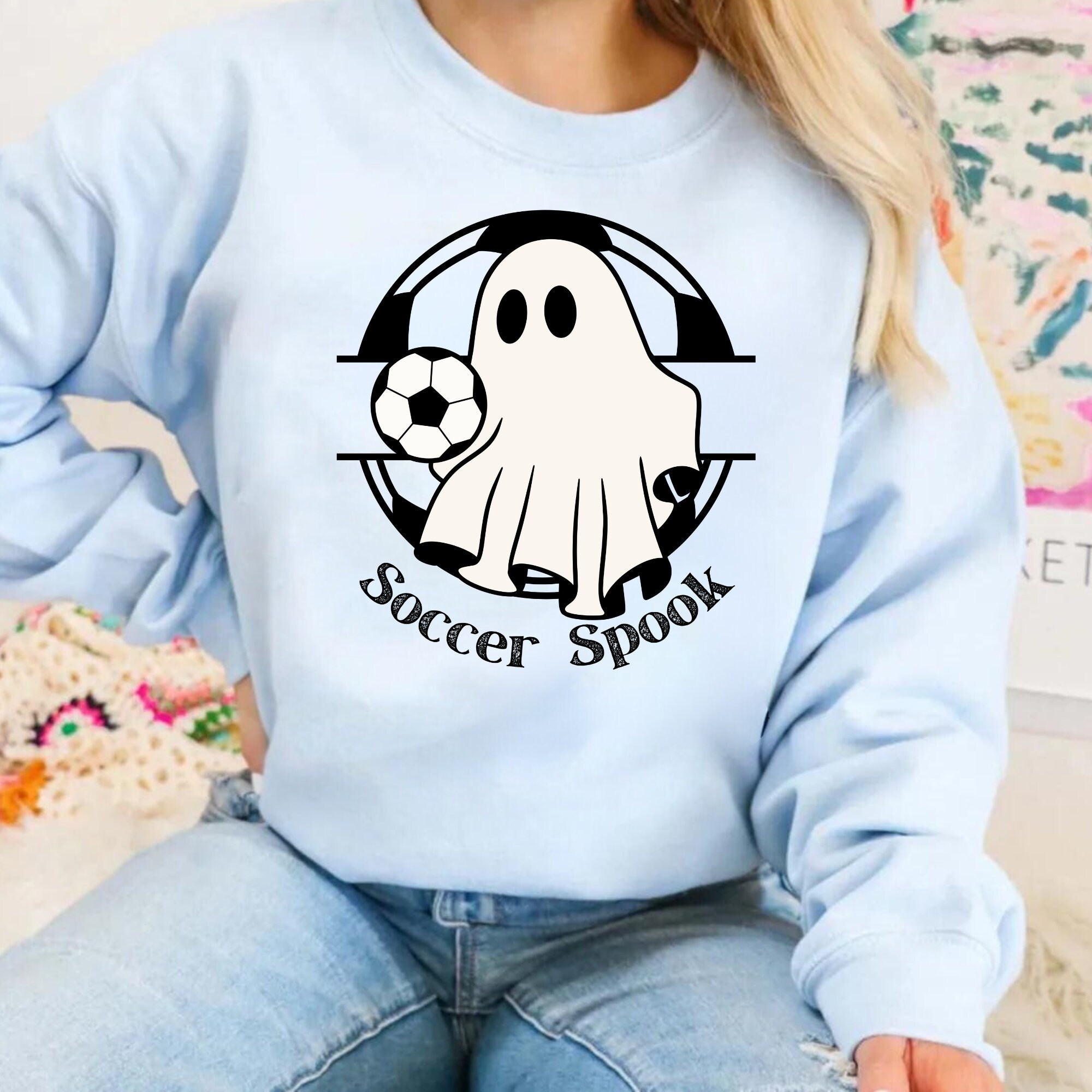 Cute Ghost Png, Soccer Spook PNG, Ghost With Soccer, Soccer Lover Ghost ...