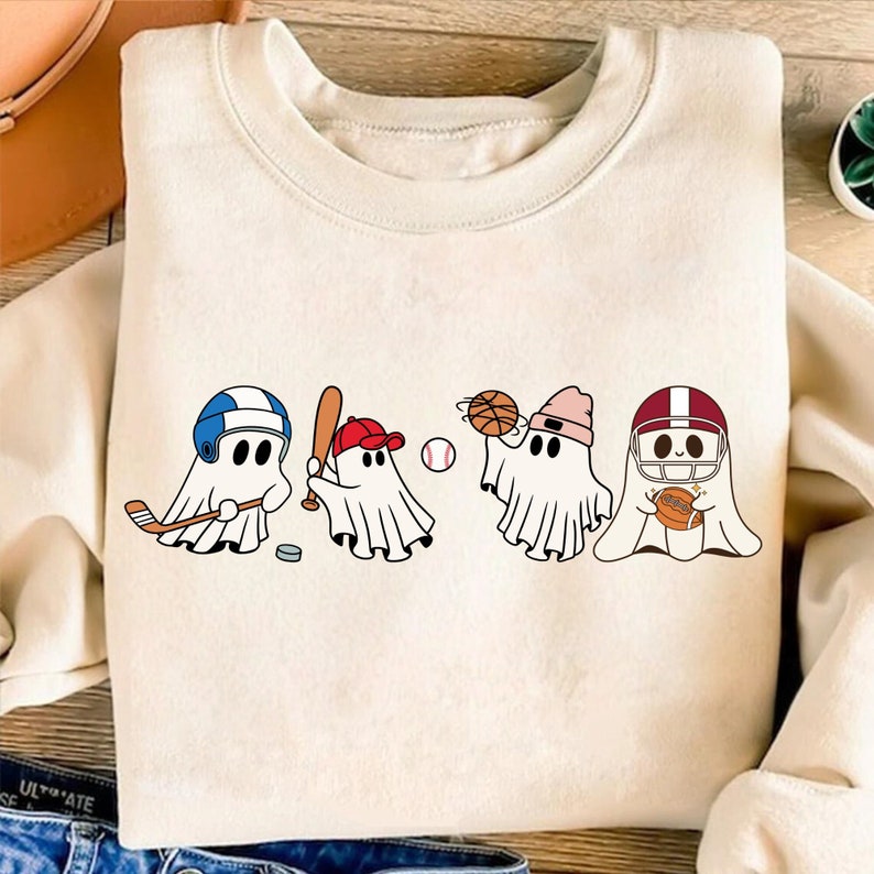Retro Sports Ghosts Png, Cute Halloween Ghosts Png, Vintage Ghost Png ...