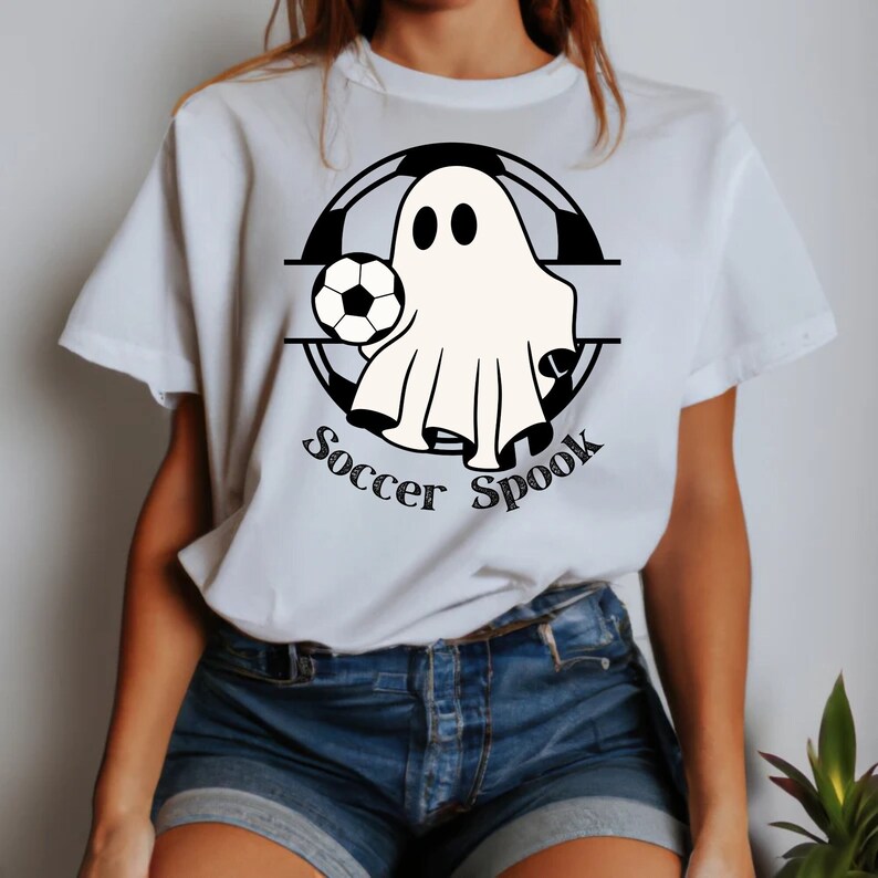 Cute Ghost Png, Soccer Spook PNG, Ghost With Soccer, Soccer Lover Ghost ...