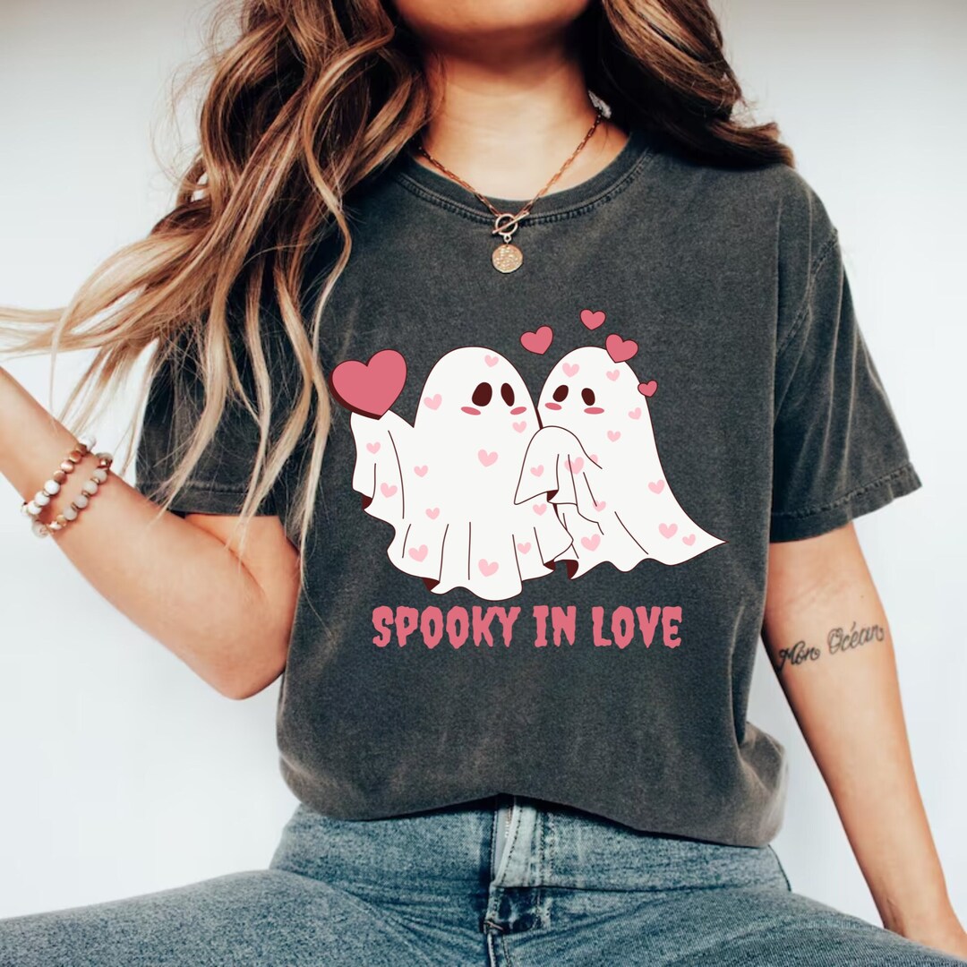 Spooky in Love Png, Cute Ghosts in Love Png, Halloween Ghosts Loving ...