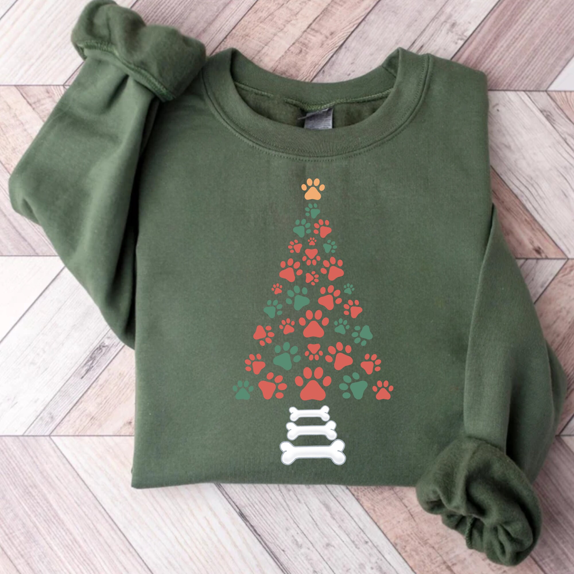 Paw Print Christmas Tree PNG, Dog Paw Tree PNG, Dog Christmas Png ...