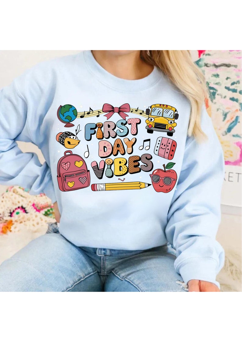 First Day Vibes PNG, Back to School Png, Kindergarten School Png, Retro ...