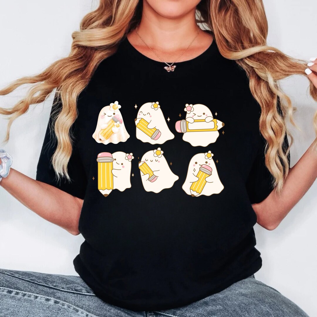 Cute Teacher Ghosts Png, Back to School Ghosts Png, Ghost With Pencil ...