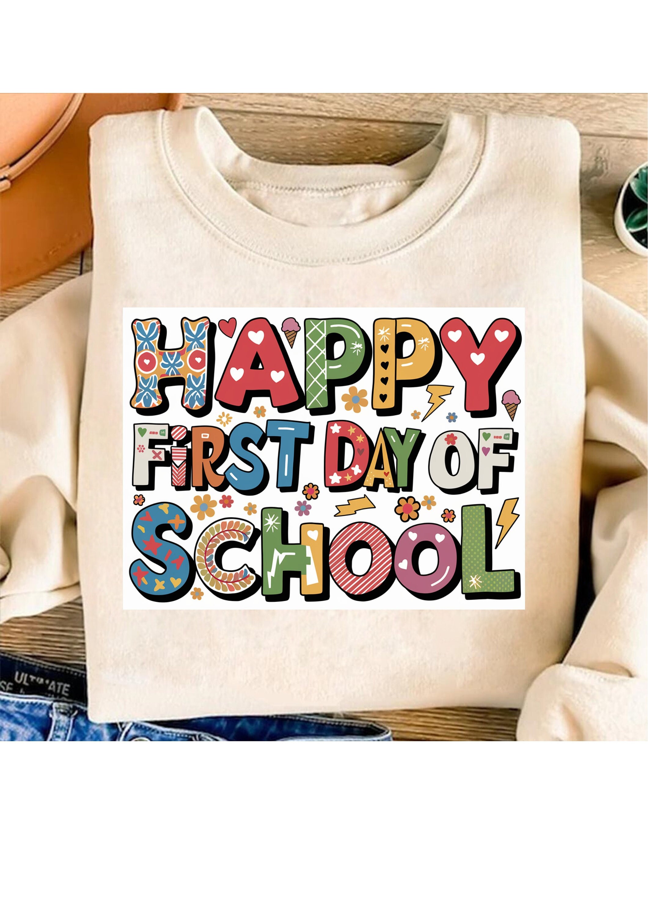 Happy First Day School Png, Back to School Png, Retro Back to School ...