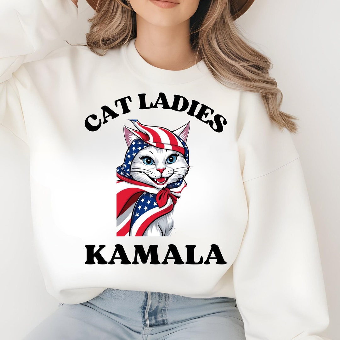 Cat Ladies Kamala PNG, Cat Ladies Png, Kamala Harris Cat Png, Democrats ...