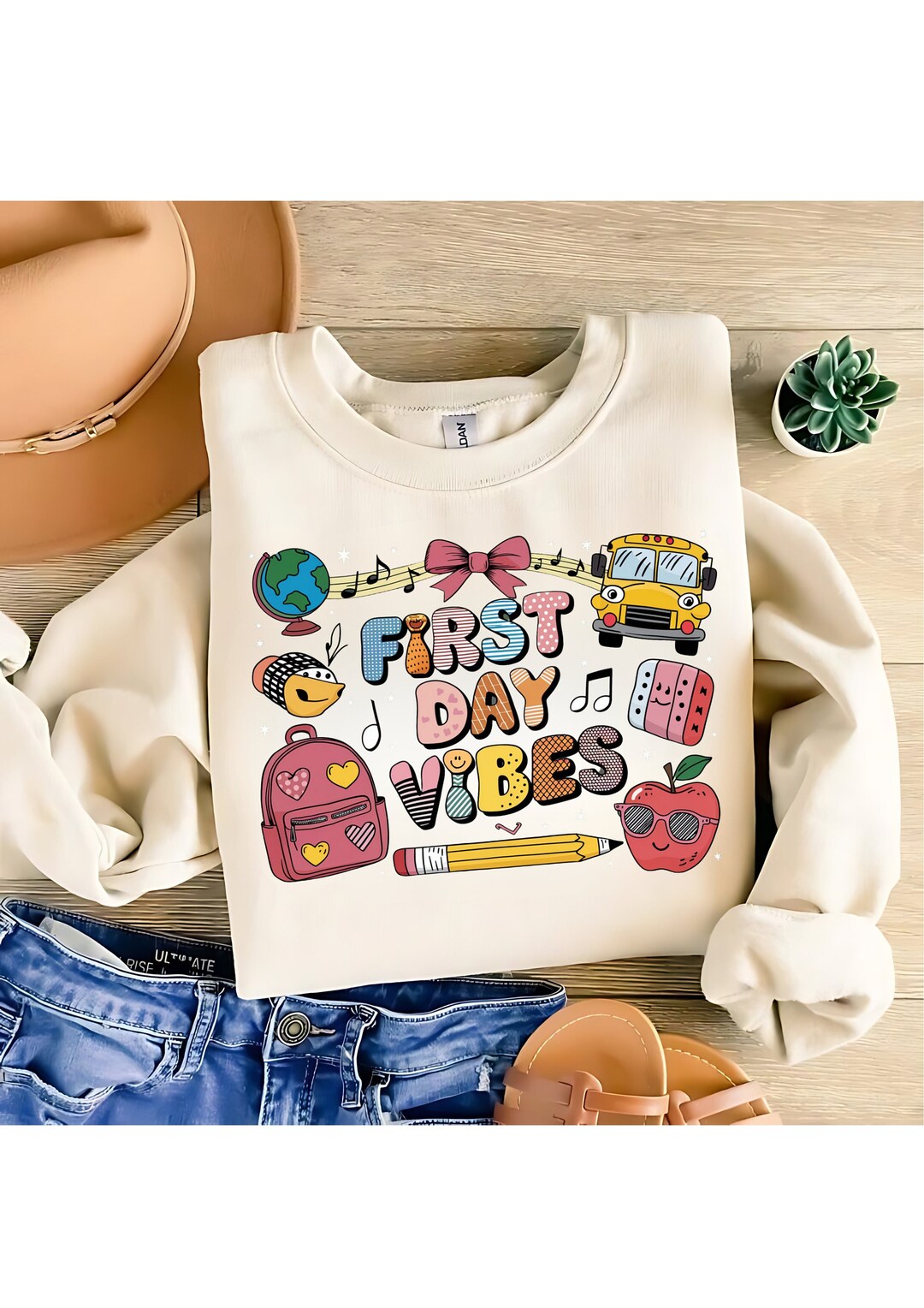 First Day Vibes PNG, Back to School Png, Kindergarten School Png, Retro ...