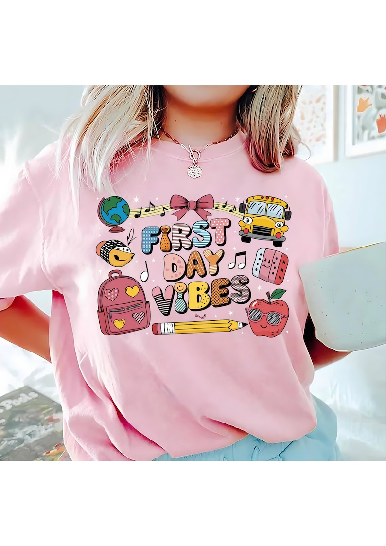 First Day Vibes PNG, Back to School Png, Kindergarten School Png, Retro ...