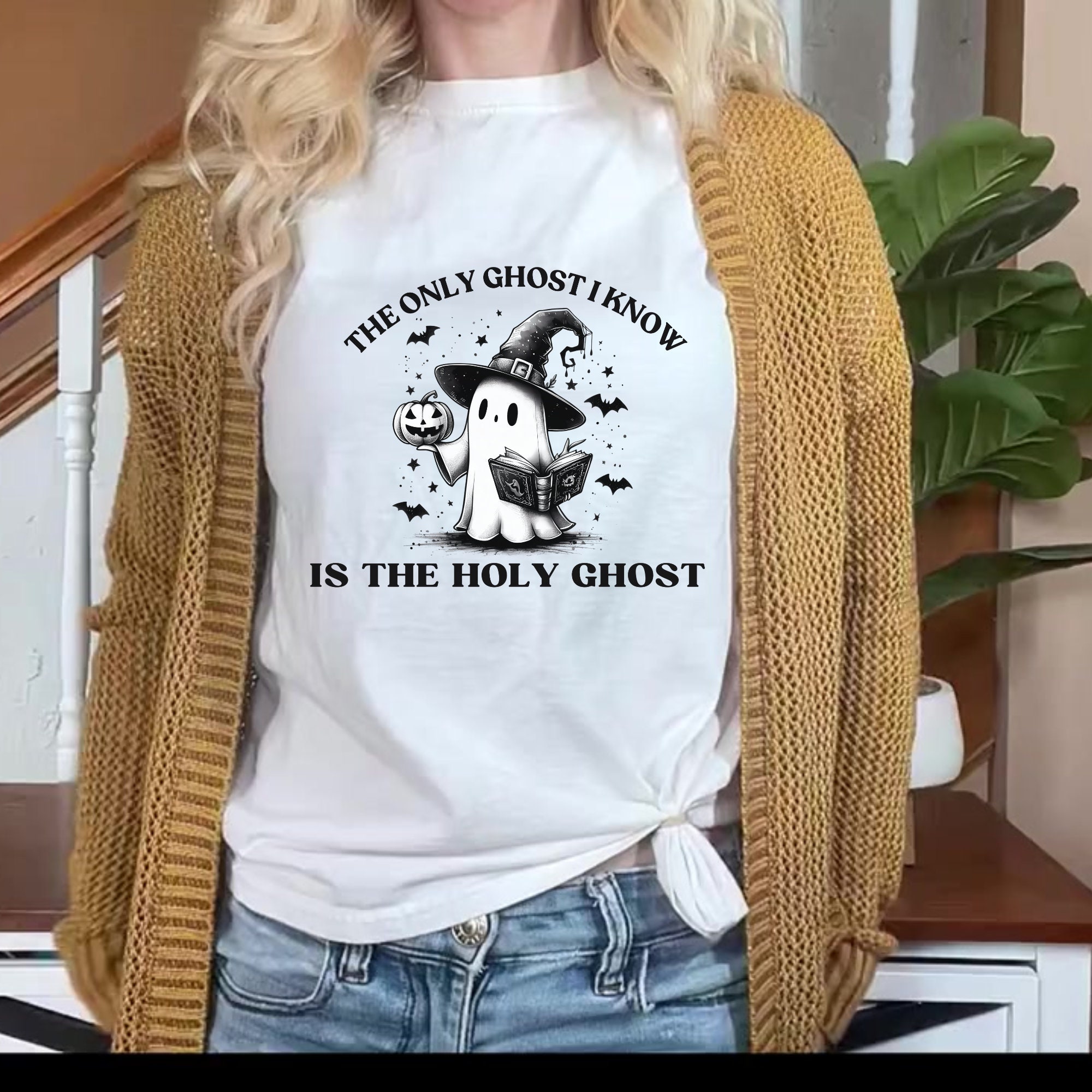 The Only Ghost I Know is the Holy Ghost PNG, Religious Halloween PNG ...