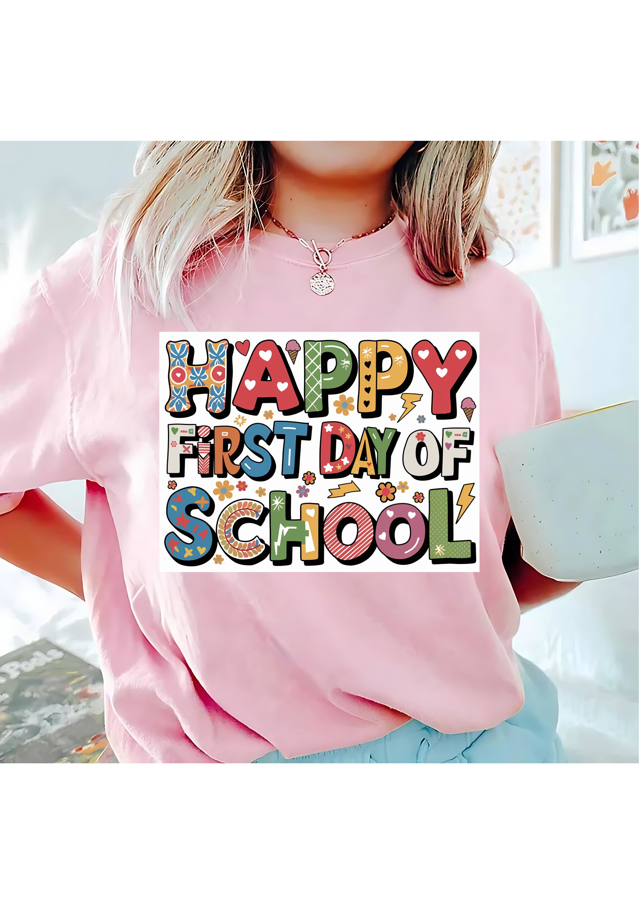 Happy First Day School Png, Back to School Png, Retro Back to School ...