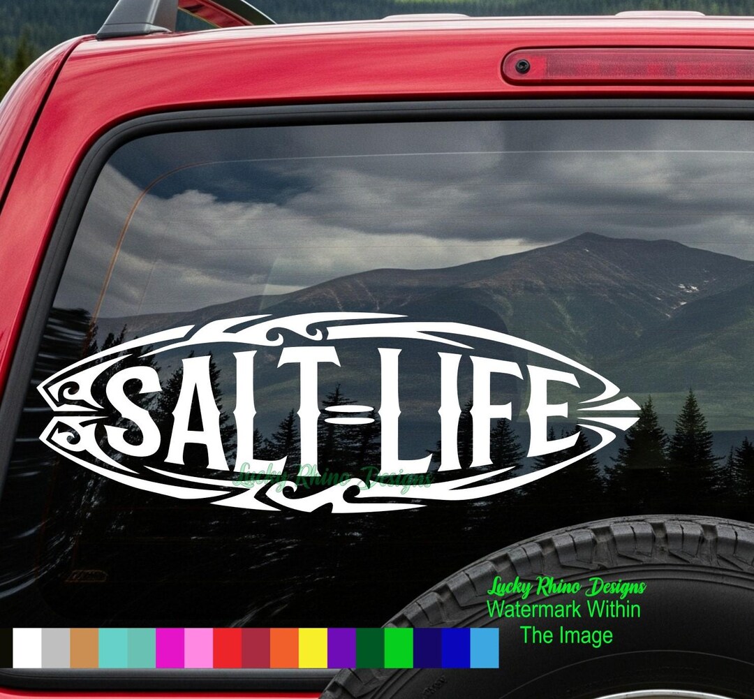 Salt Life Surf Board Beach Ocean Sea Car Window Vinyl Decal Bumper ...