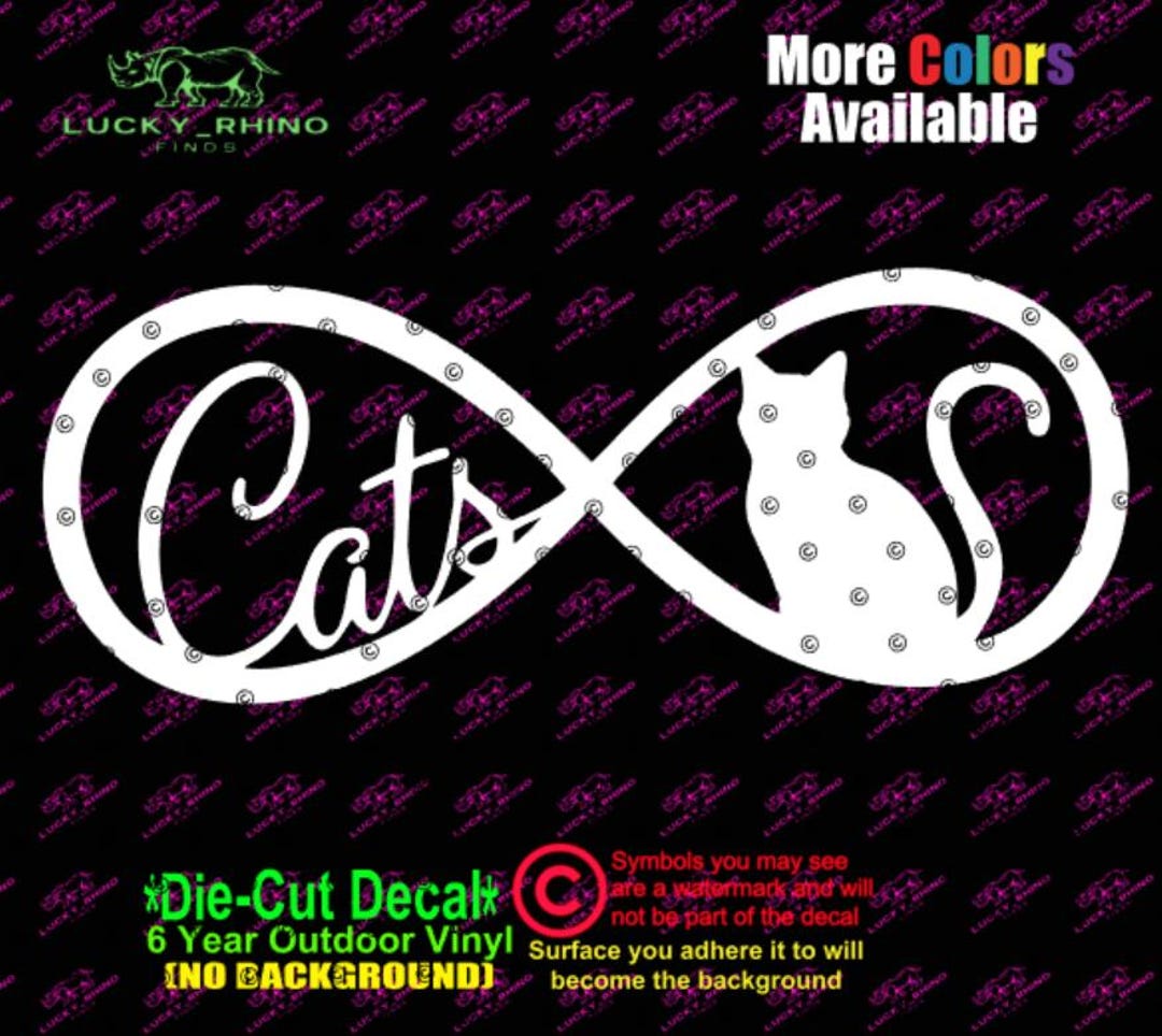 Cats Infinity Love Family Pet Kitten Feline Car Window Cat Decal ...