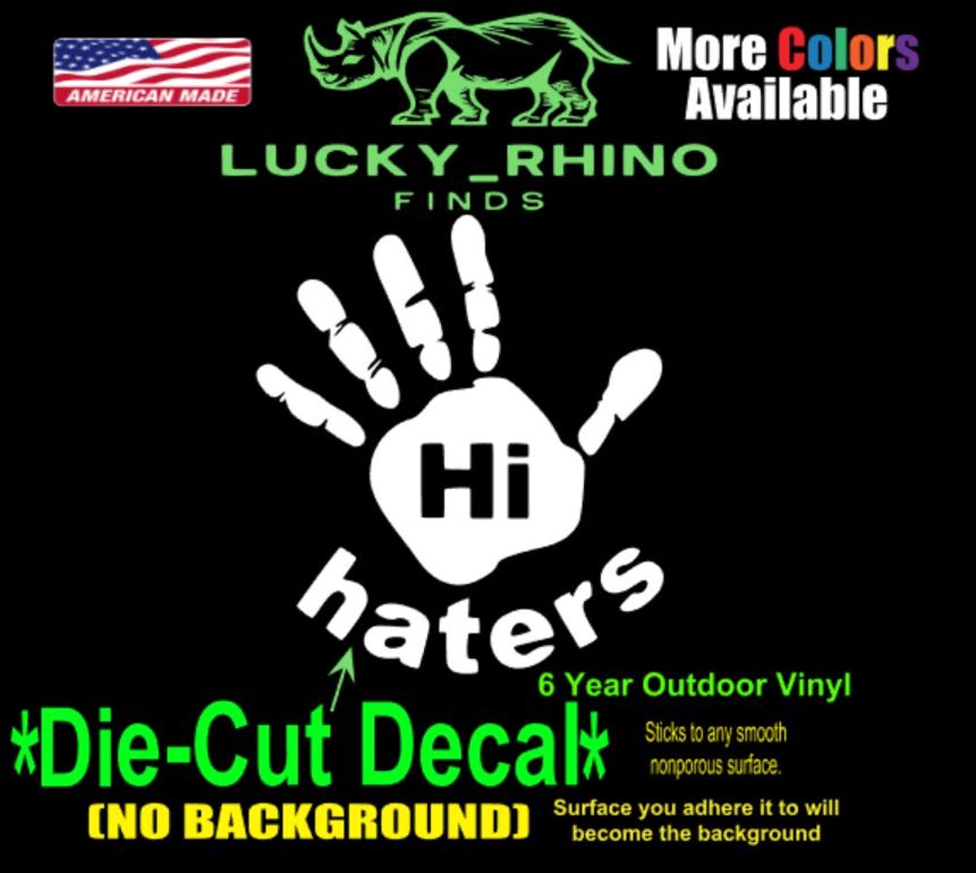 Hi Haters Jeep Wave Funny Car Window Vinyl Decal Bumper Sticker - Etsy