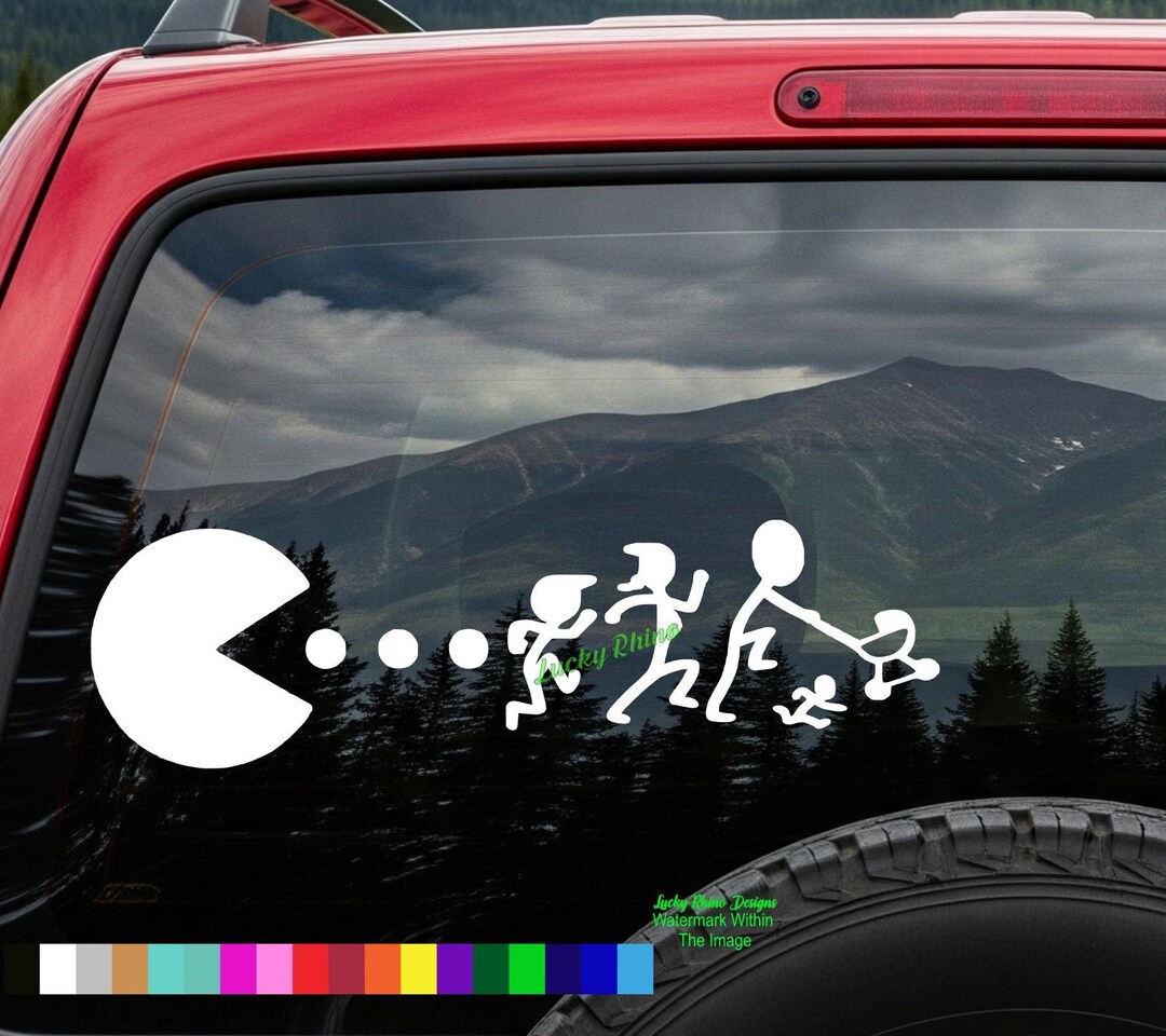 Pac-man Family Decal Sticker Retro Gaming Car Window Vinyl Funny Bumper ...