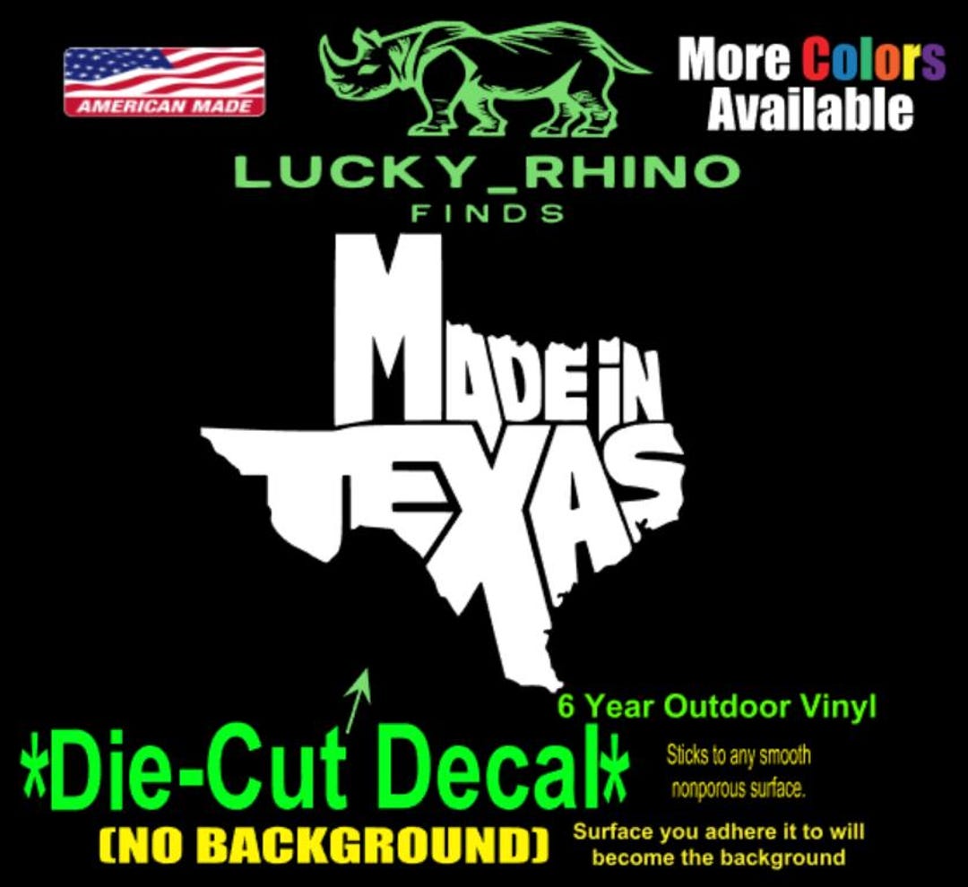Made in Texas State USA Car Window Vinyl Decal Bumper Sticker - Etsy
