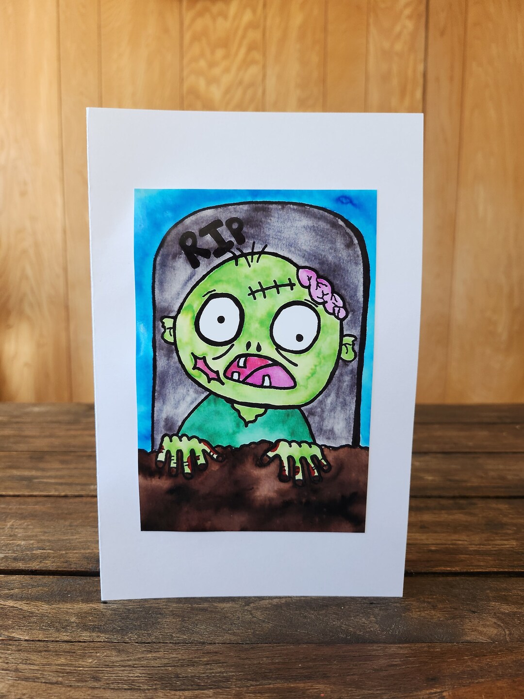 Zombie Halloween Card - Etsy