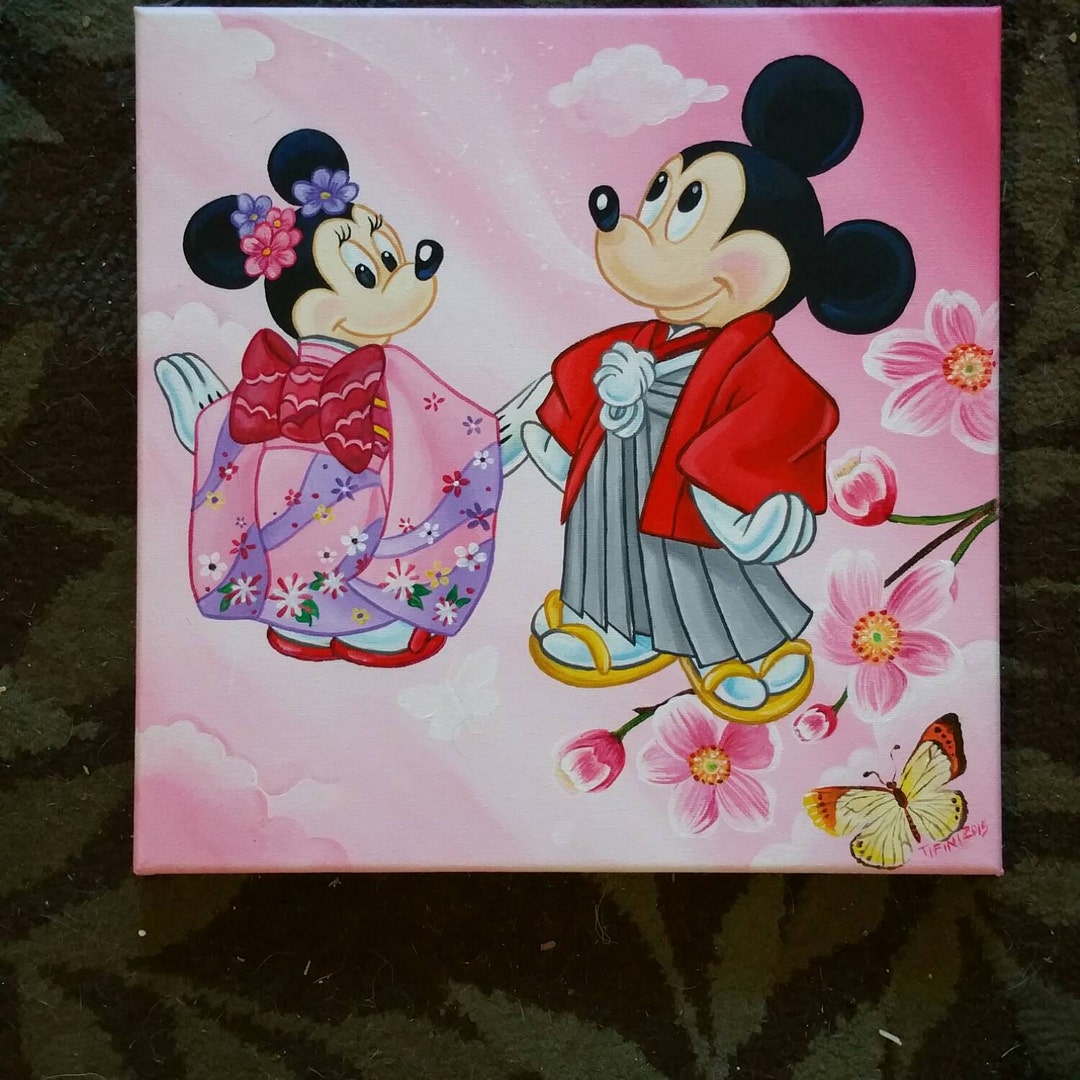 Mickey and Minnie Mouse Japanese Style - Etsy
