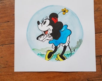 Minnie Mouse Watercolor Print Minnie Abstract Disney - Etsy