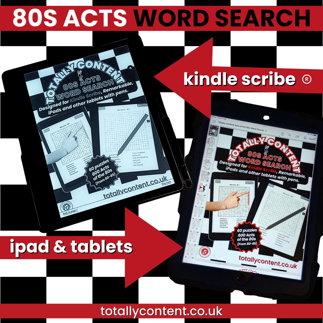80s Acts Word Search - Large Print 60 Puzzles for Kindle Scribe and ...