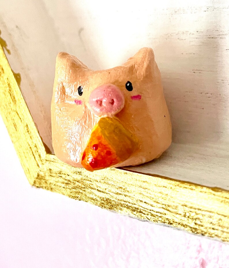 Cute Clay Pig/ Glossy Clay Pig Figurine Gift for Pig Lovers/ Cute Room ...