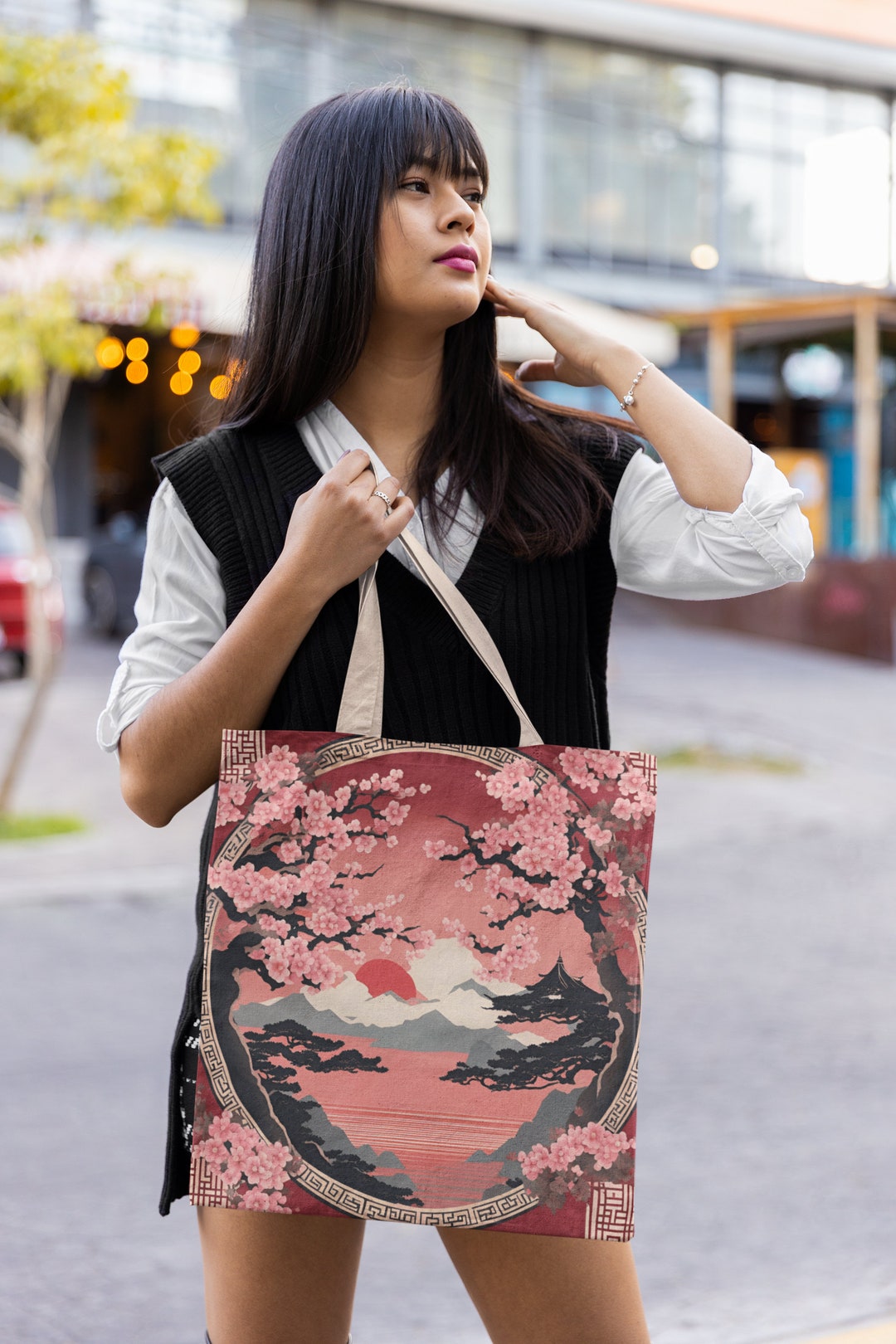 Traditional Japanese Tote Bag Design - Etsy