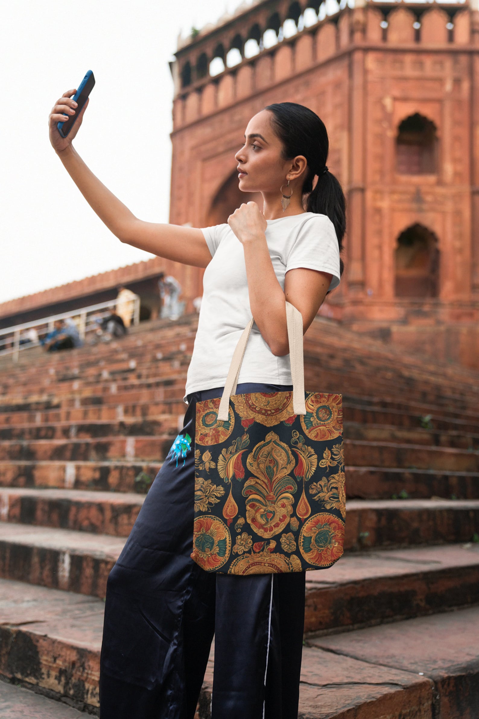 Traditional Indian Tote Bag Design - Etsy