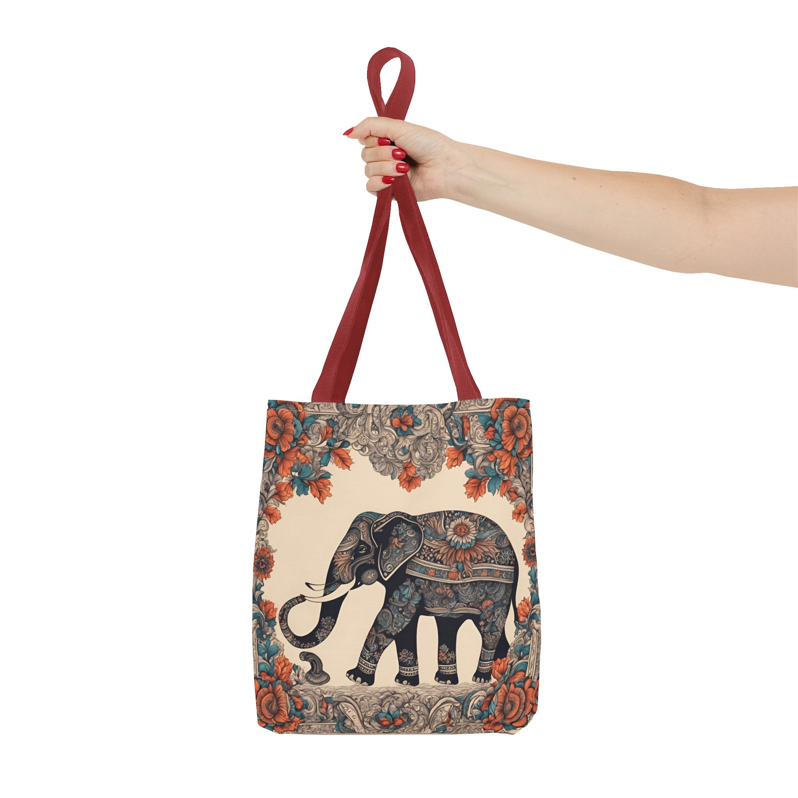 Traditional Indian Tote Bag Design With Elephants - Etsy