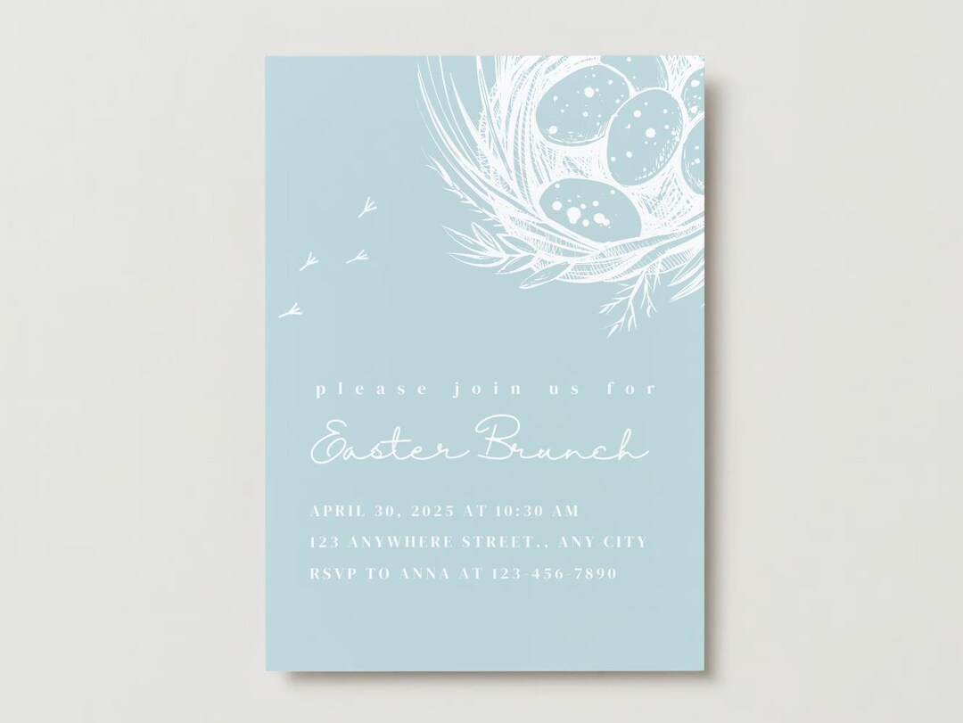 Easter Egg Themed Invitation Template - Minimalist Easter Invite ...