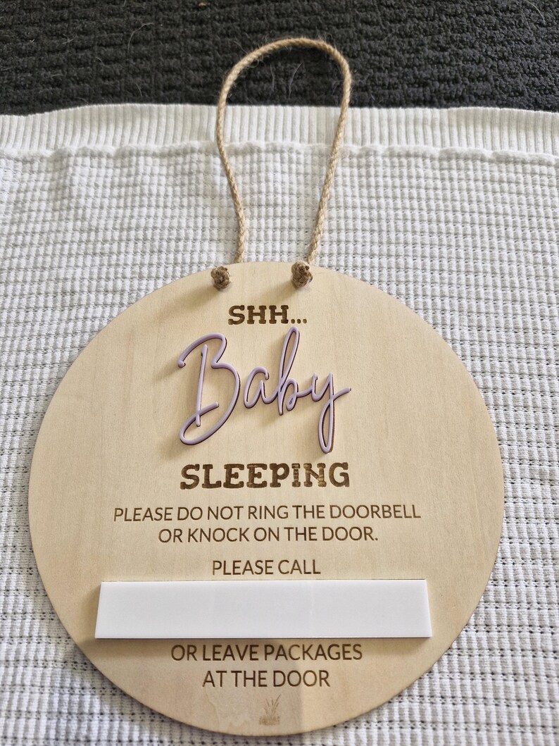 Customisable Baby Sleeping Sign, Don't Ring Doorbell, Front Door Sign ...