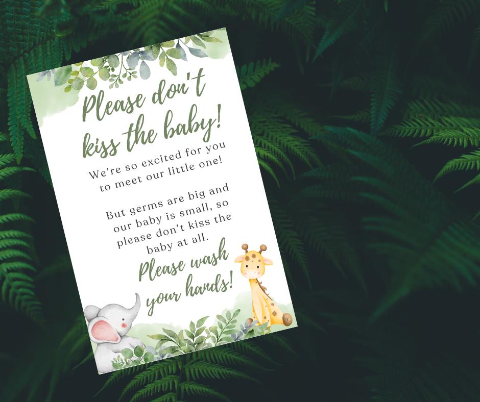 Printable Please Don’t Kiss the Baby Sign Cute Newborn Safety Sign ...