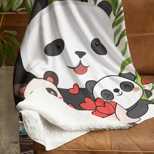 Adorable Panda Gift Velveteen Plush Blanket Cozy Panda Paradise Blanket ...